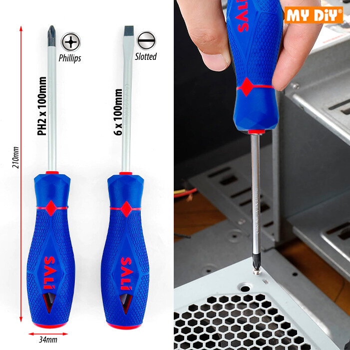 2PCS or 6PCS MAGNETIZED TIP SCREWDRIVER PHILLIPS AND SLOTTED TIPS ...