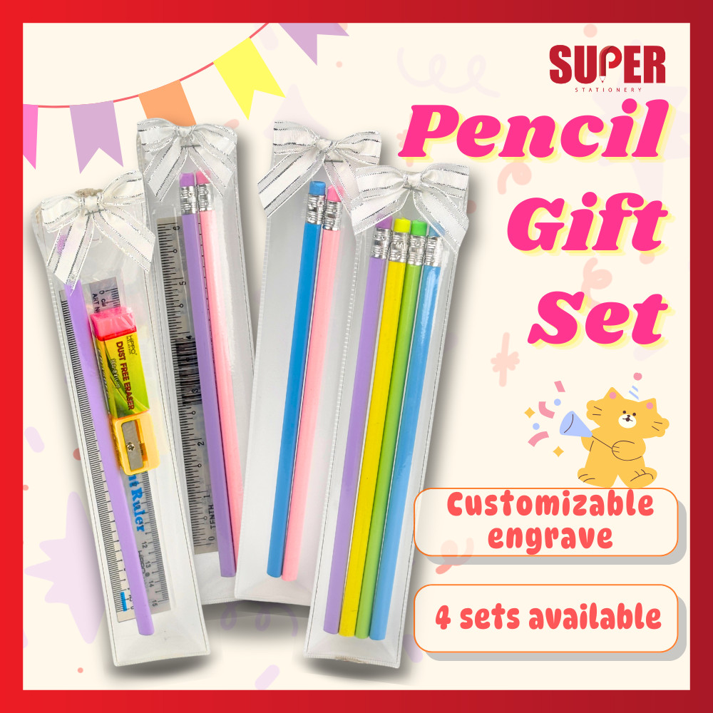 [Super Stationary] Set Hadiah Pensel Berukir Pencil Gift Set Engrave ...