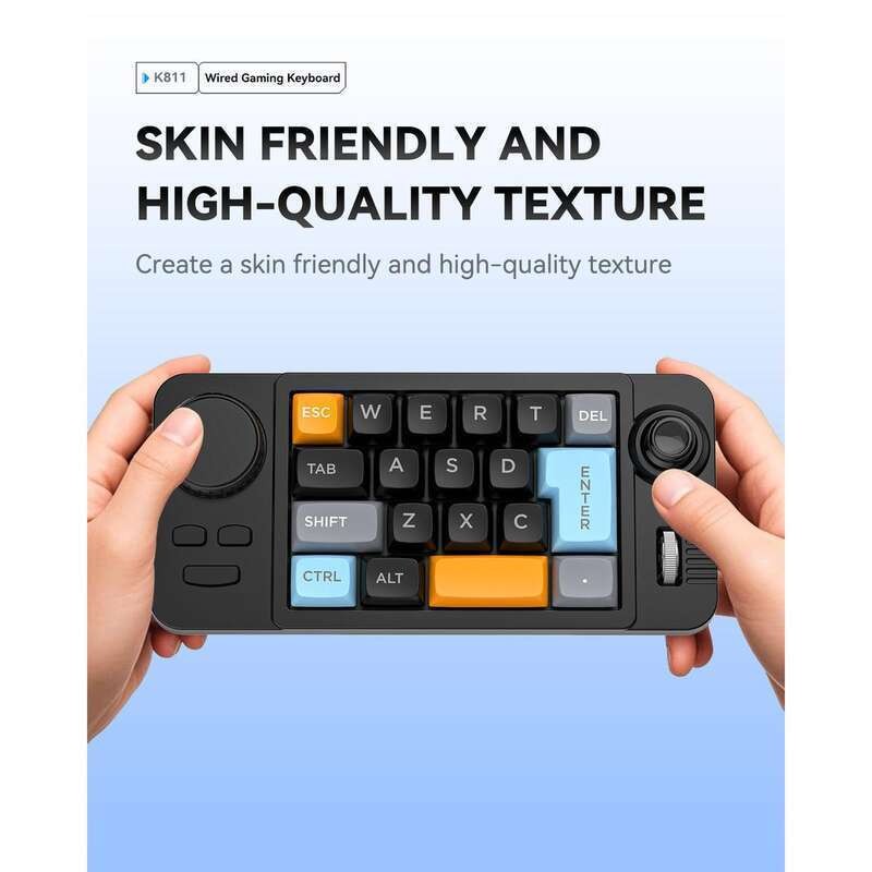 JOMAA Programmable Wired Mechanical Keyboard with Volume Scroll Wheel ...