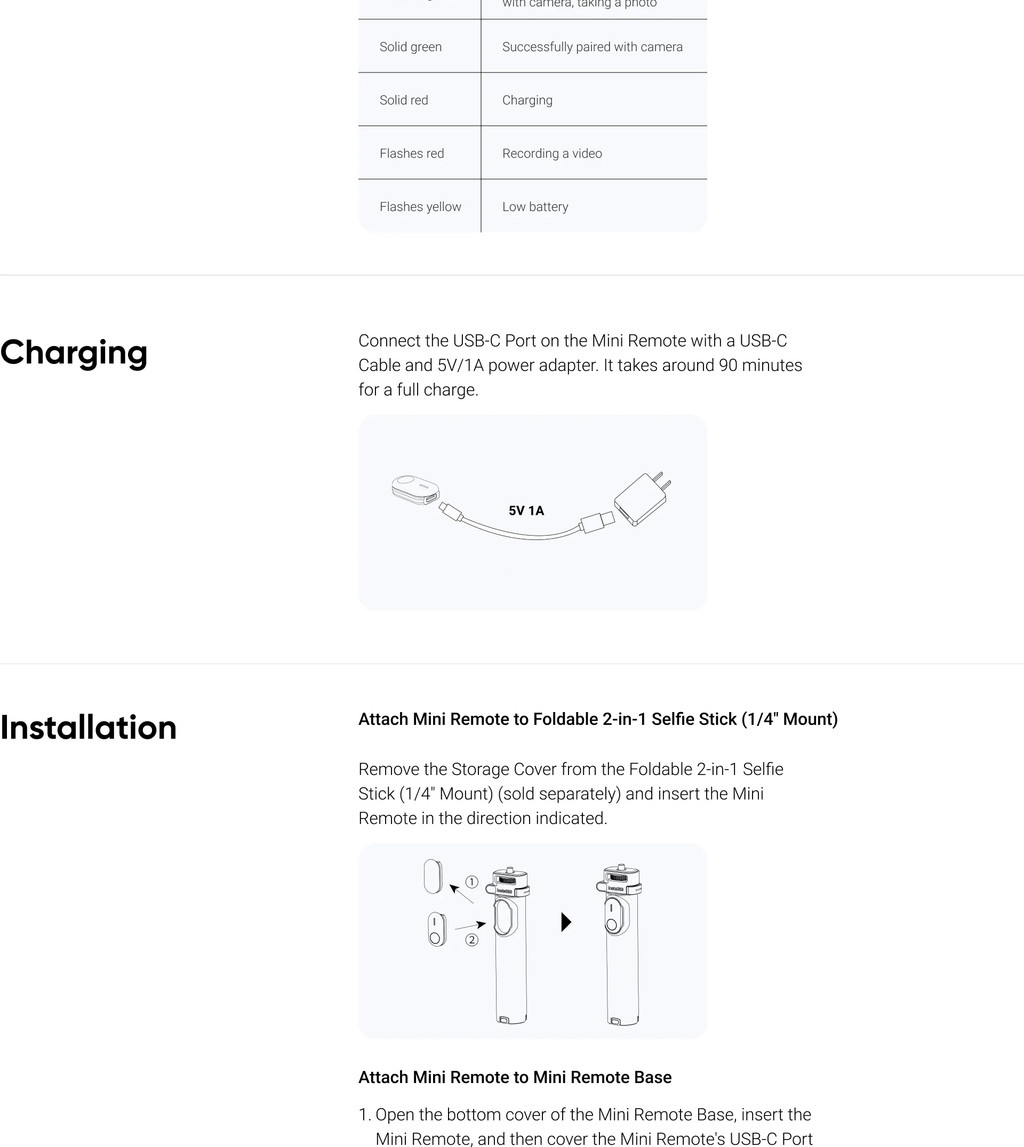 Insta360 Mini Remote for insta360 X5、X4、Insta360 Ace Pro 2、GO 3S ...