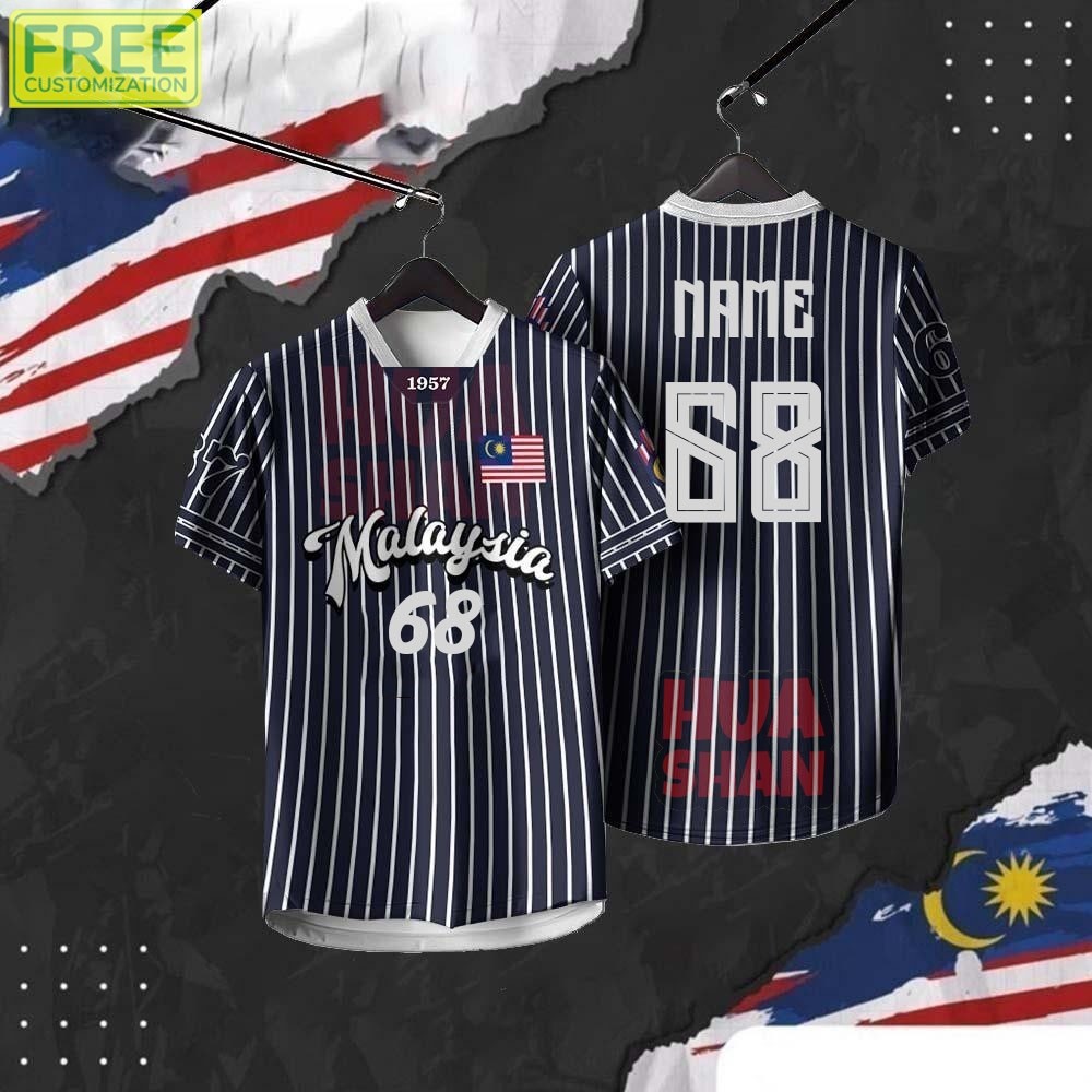2025 Merdeka Clothes 68th Malaysia Jersey Stripe Outdoor Sports Quick ...
