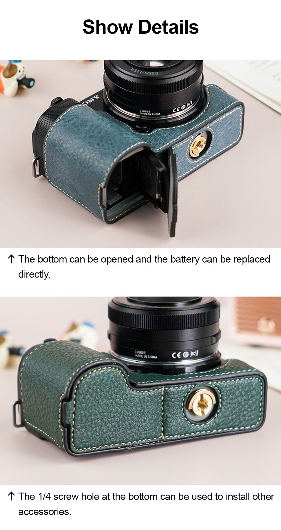 ZVE10 Leather Half Case Bag for Sony ZVE10 Pouch Protector Storage ...
