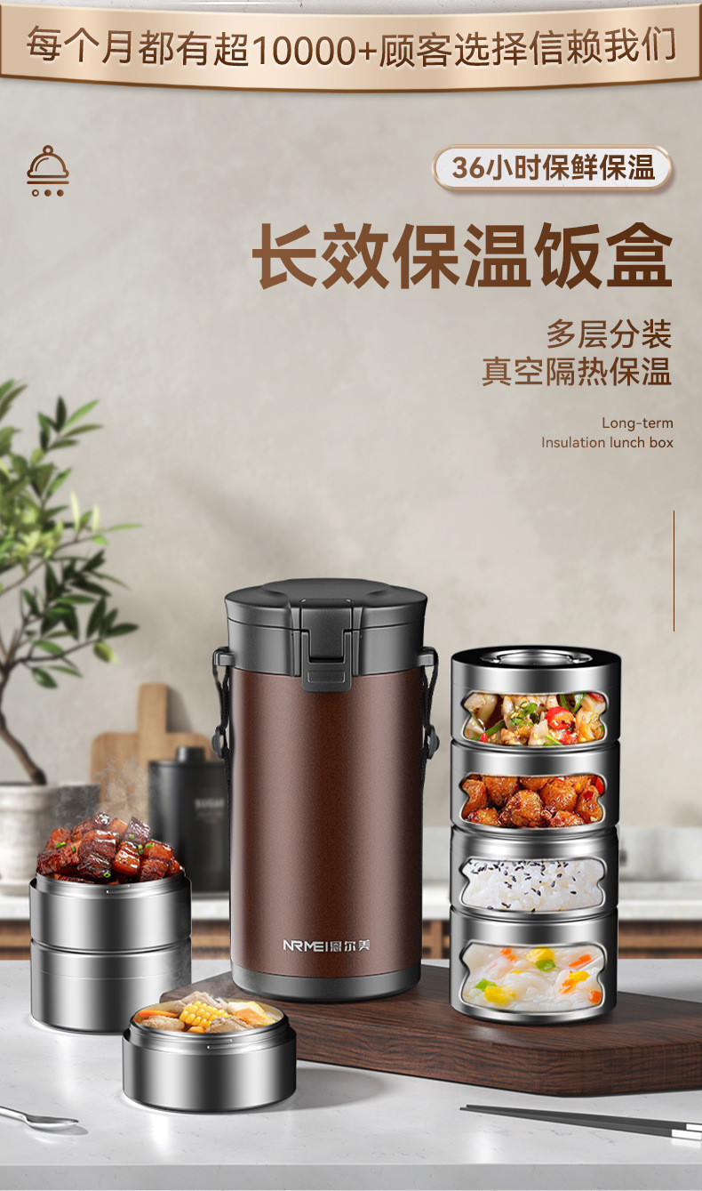 Ready Stock NRMEI 24-Hour Super Long Insulated Lunch Box Barrel 316 ...