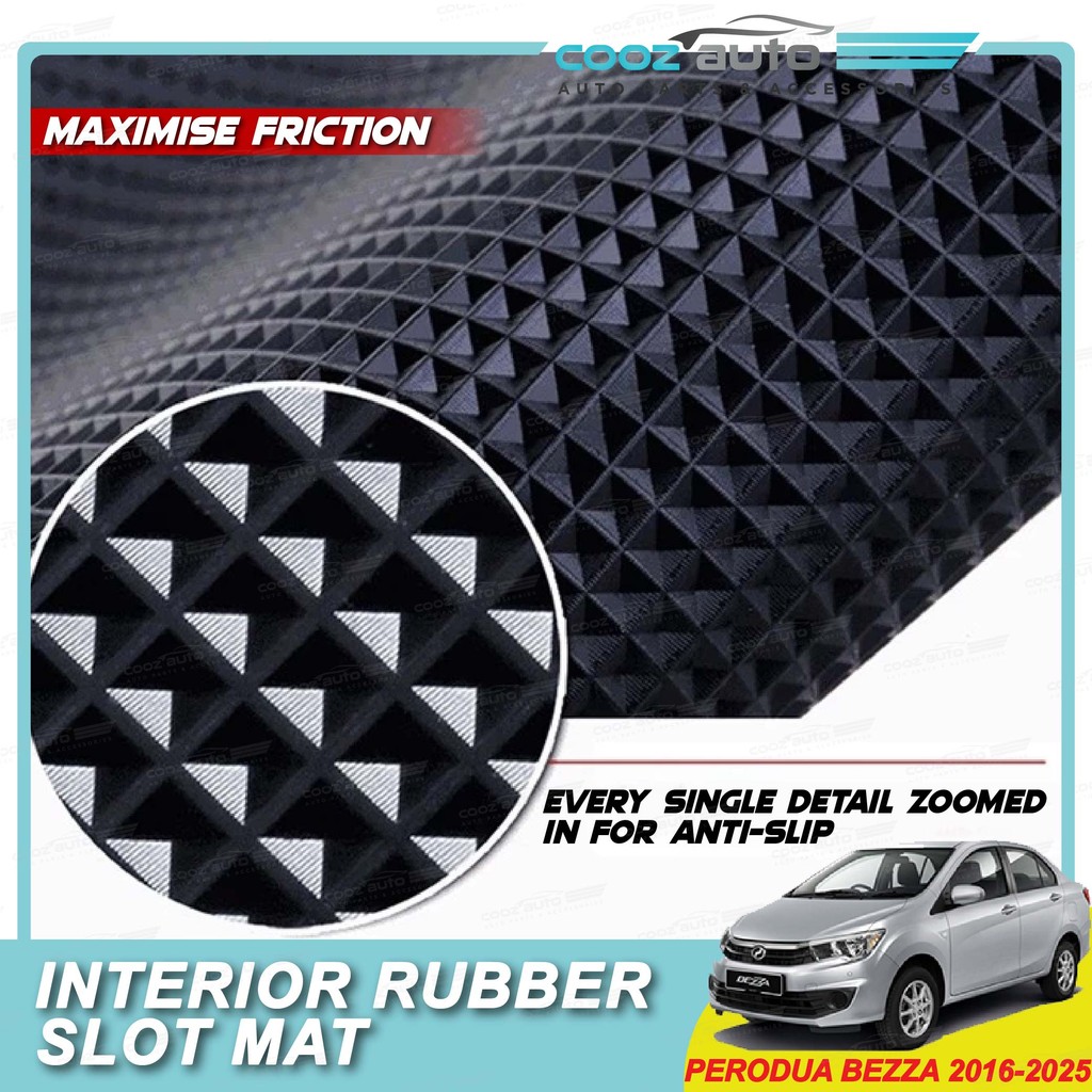 Perodua Bezza 2016 - 2025 Interior Rubber Slot Mat Storage Carpet White ...