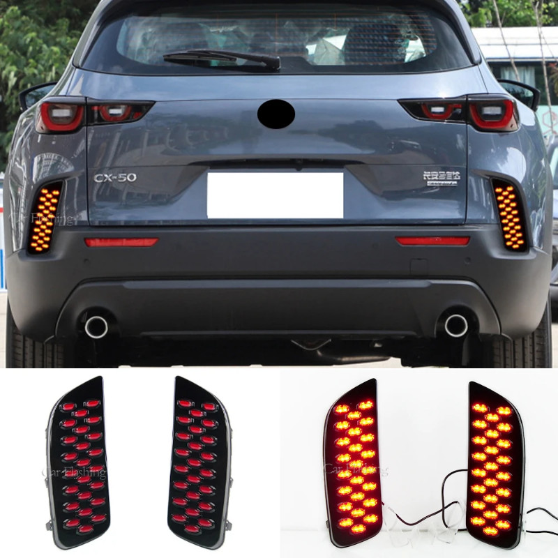 Car LED Rear Bumper Reflector Light For Mazda CX-50 CX50 2022 2023 2024 Fog Lamp Brake Light ...
