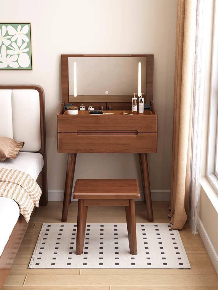 Solid Wood Mini Dressing Table 50/60/80cm Small Apartment Master ...