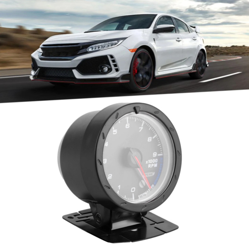 12V Tach Meter RPM Meter Tachometer Gauge Pointer 09000RPM White/Red ...