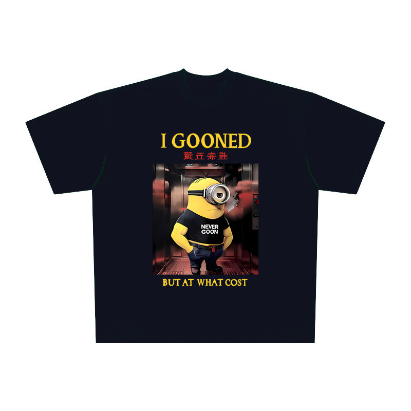 2025 Black T-shirt Minion Graphic "I GOONED" Text With Chinese ...
