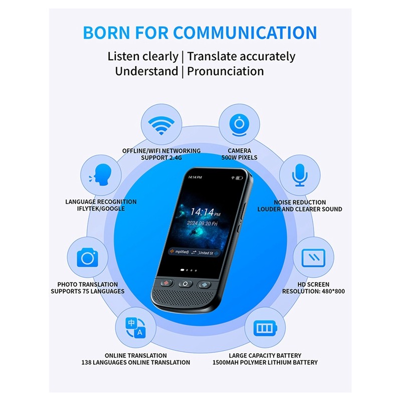 2025 New T7pro Real-Time Language Translator Voice Text Photo Translate ...