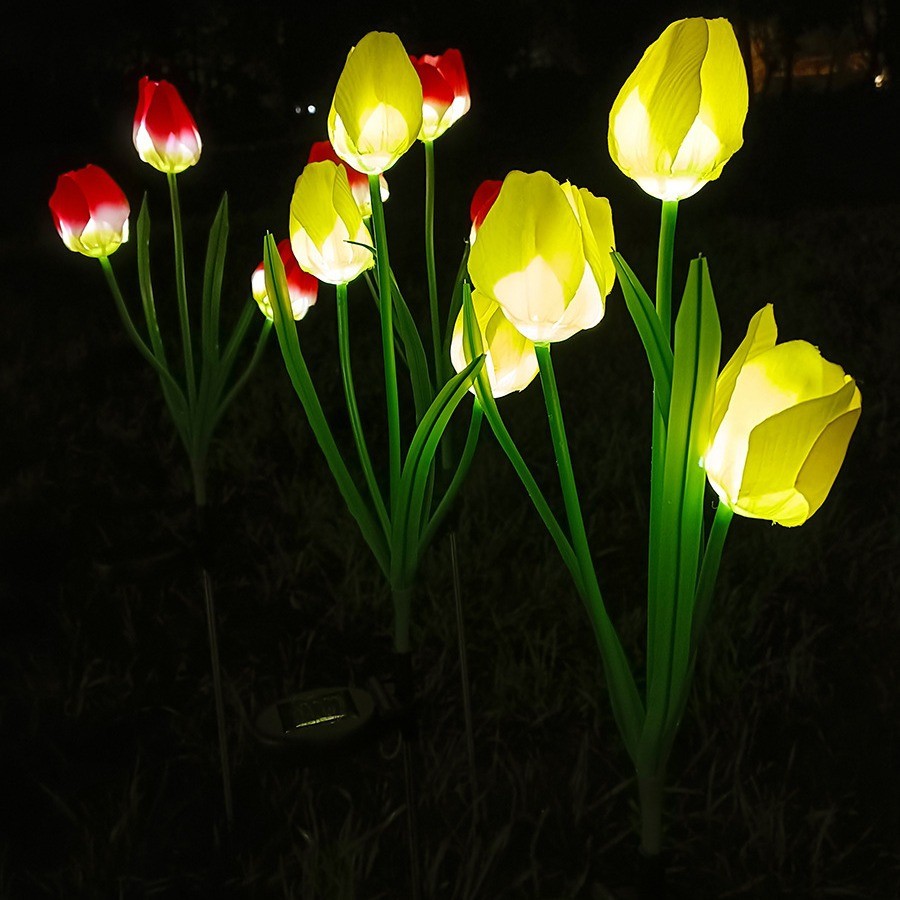 2025 Solar Powered Tulip Shaped Yard Decoration Lamp Unique Outdoor ...