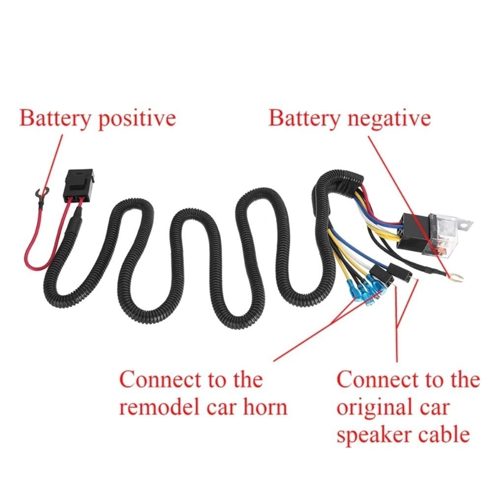 【24h】12V Horn Relay PNP Wiring Harness Wire Kit Universal Motorcycle ...