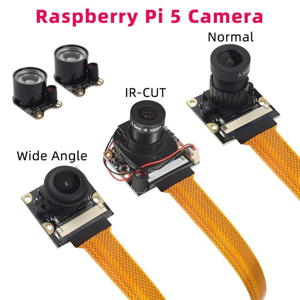 VN Raspberry Pi 5 Camera 5MP 1080P Optional Night Vision Wide Angle IR ...