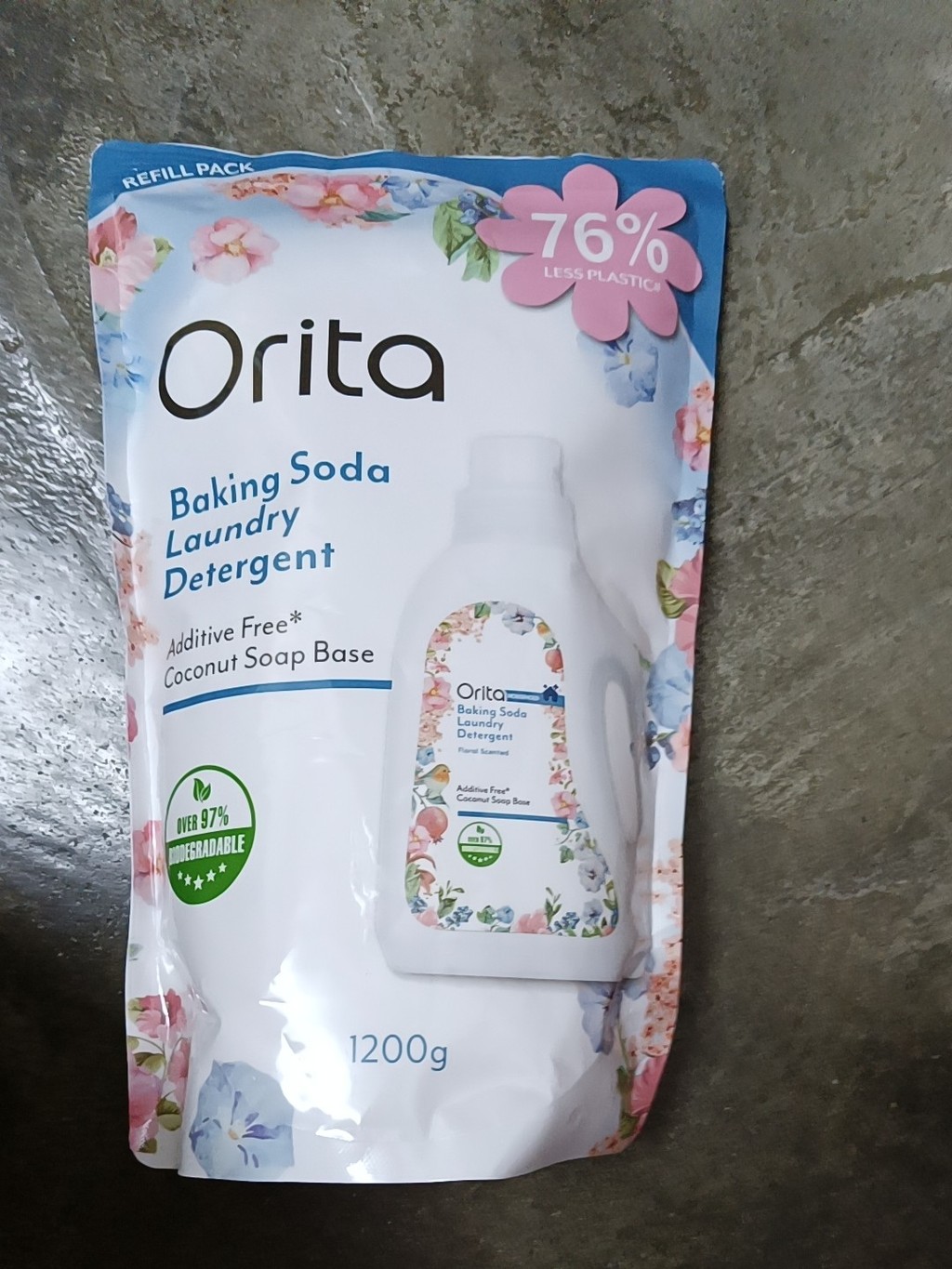 Orita Baking Soda Laundry Detergent 1.2kg Refill Floral (Exp: May 2028 ...