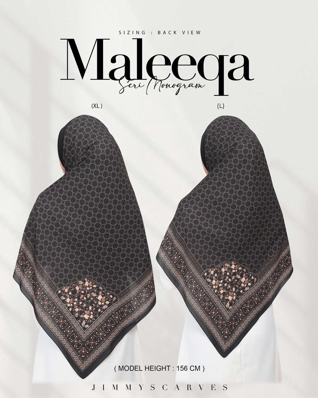 MALEEQA - SERI MONOGRAM INSTANT HIJAB (PREMIUM KOREAN CHIFFON WITH SOFT ...