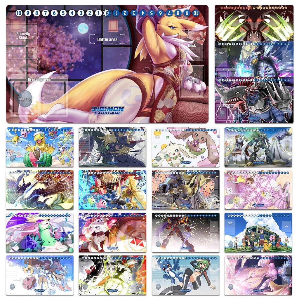 Digimon Playmat Renamon DTCG CCG Mat Beelzemon Omnimon Ceresmon Board Game Mat Trading Card Game ...