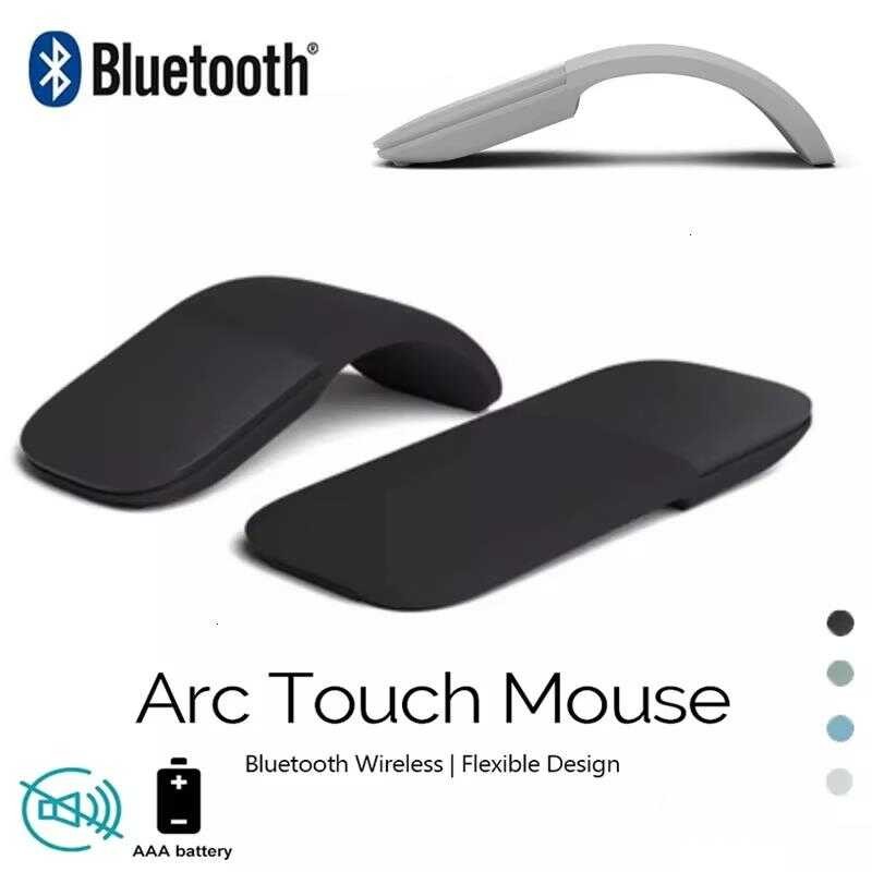 Bluetooth Folding Wireless Mouse Foldable Arc Touch Mini Mice Ergonomic ...