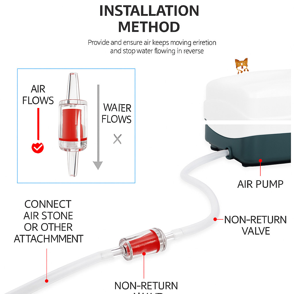 MALAYSIA STOCK Aquarium One Way Valve Non Return Valve Air Check Valve ...