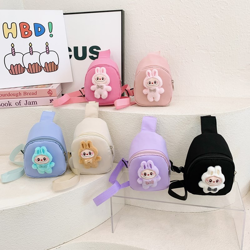 Kids Cute Labubu Crossbody Bag With Durable Nylon And Playful Pattern ...