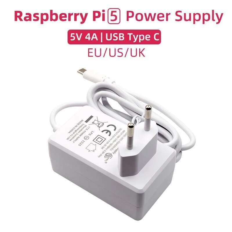 VN Raspberry Pi 5 Power Supply 5V 4A Type C Port Power Adapter 100-240V ...