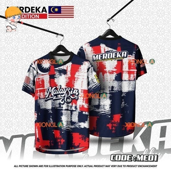 1957 Merdeka Clothes 2025 68th Malaysia T Shirt Short Sleeve Retro ...
