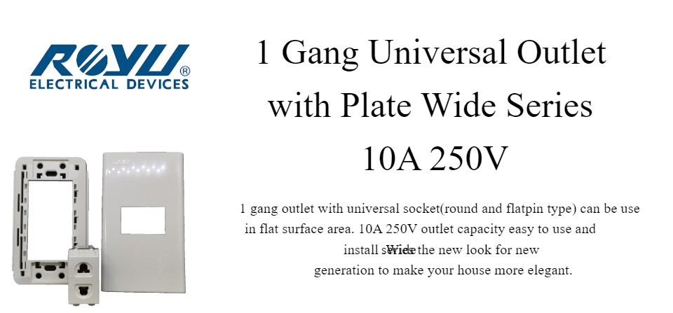 ROYU 1 Gang Universal Outlet with Plate Wide Series 1Gang Universal ...