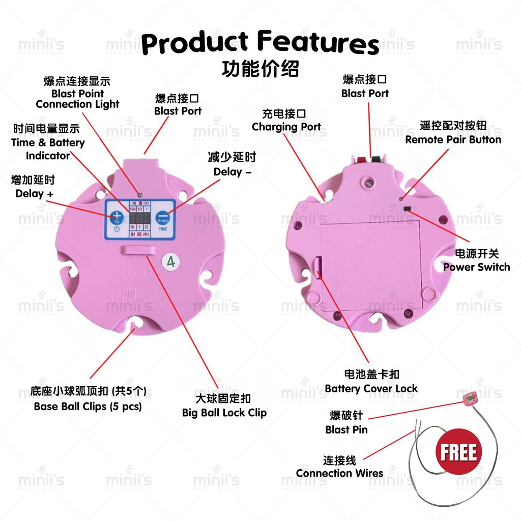 Miniis 8IN1 Balloon Exploder Firing System Blast Controller Wireless ...