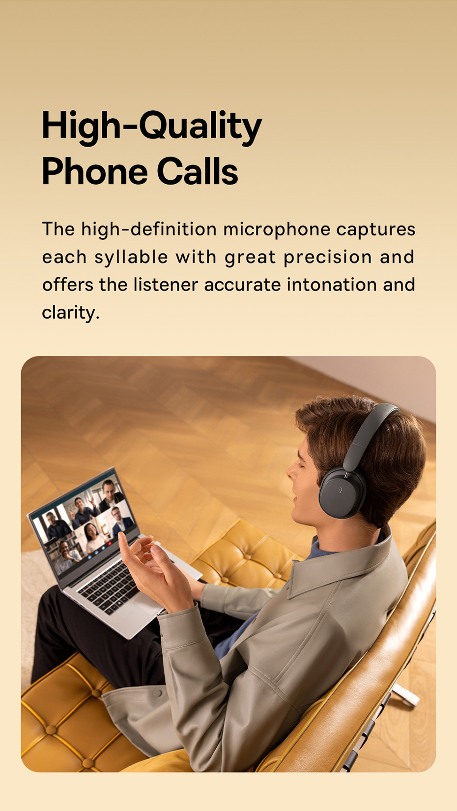 Baseus D05 Wireless Headphone 3D Spatial Audio Headset 40mm Driver Foldable Over Ear Headphone ...