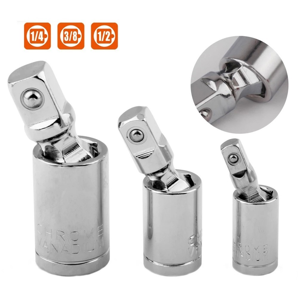 Universal Joint 360 Deg Ratchet Angle Extension Bar Socket Adapter 1/4 ...