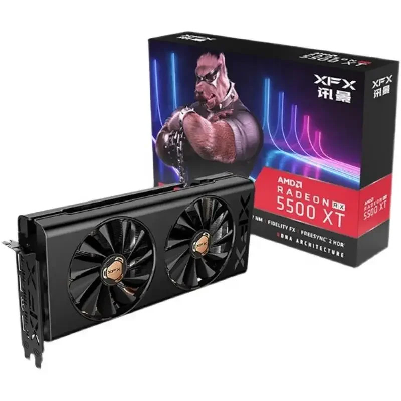 High Quality Refurbished XFX AMD RX 5500 XT 8GB GDDR6 THICC II Pro ...