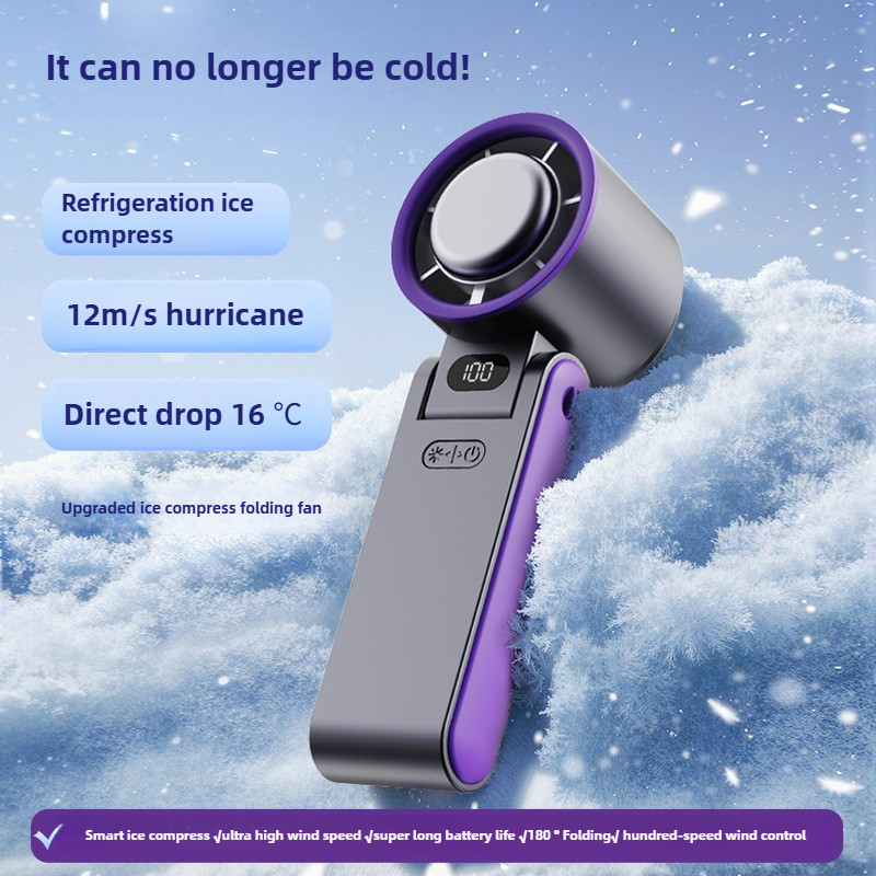 Mini Handheld small fan, new folding refrigeration handheld small fan ...