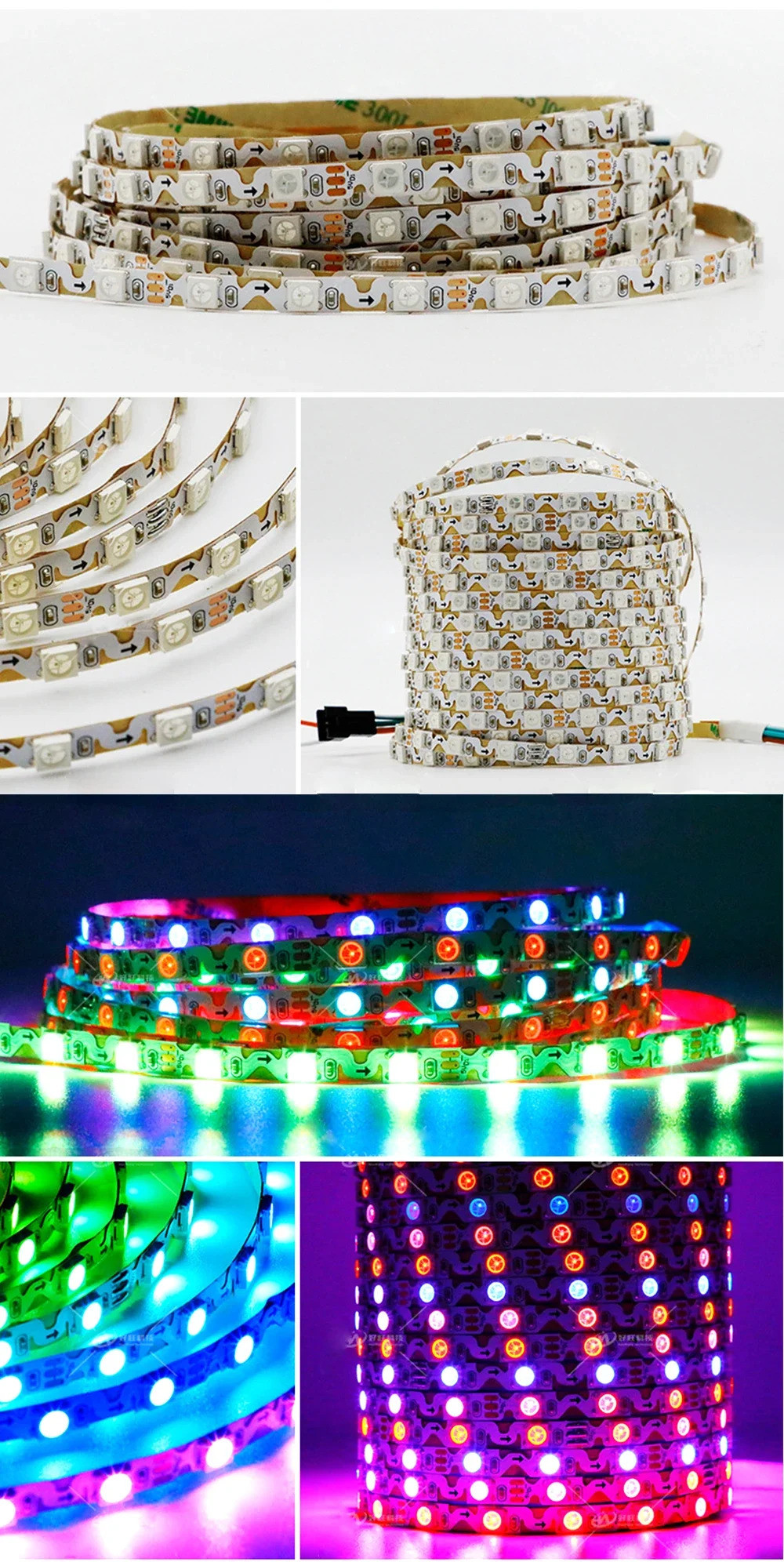 5Meters WS2812/SK6812 Flexible S Shape Led Strips Light for 60/84leds/M ...