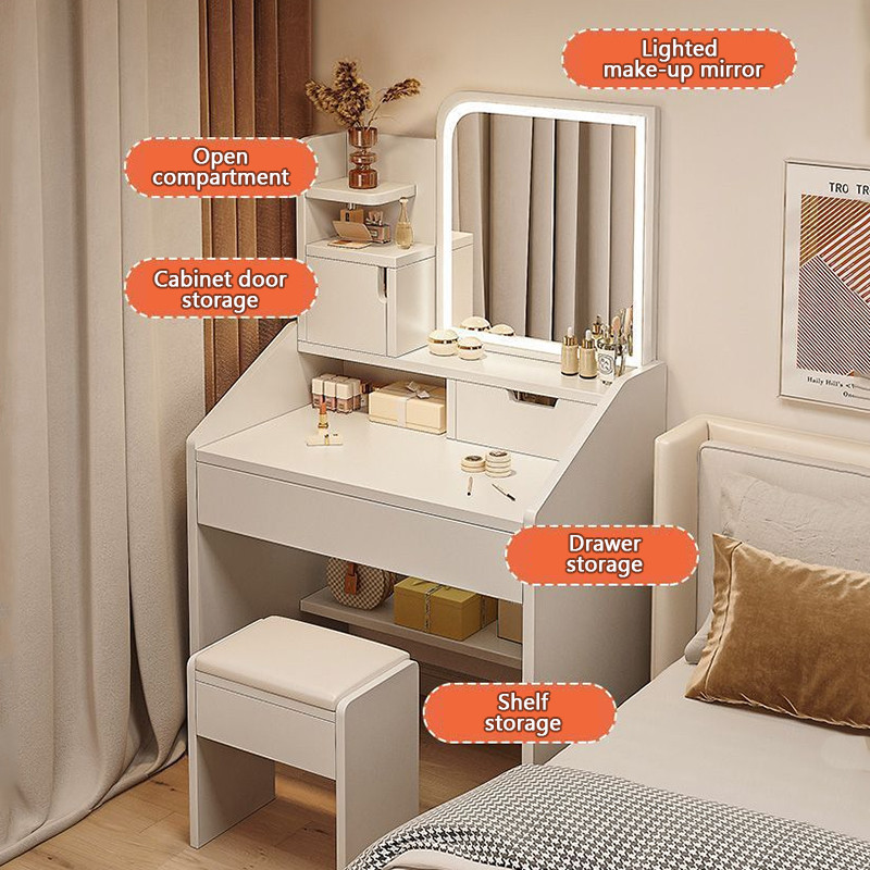 Sancy Dressing Table With Mirror Lighting Desk Cosmetic Tables Makeup ...