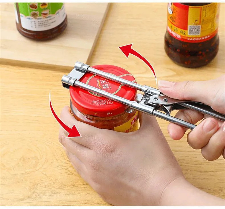 Adjustable Can Opener Multi-Function Bottle Opener Non-slip Stainless ...
