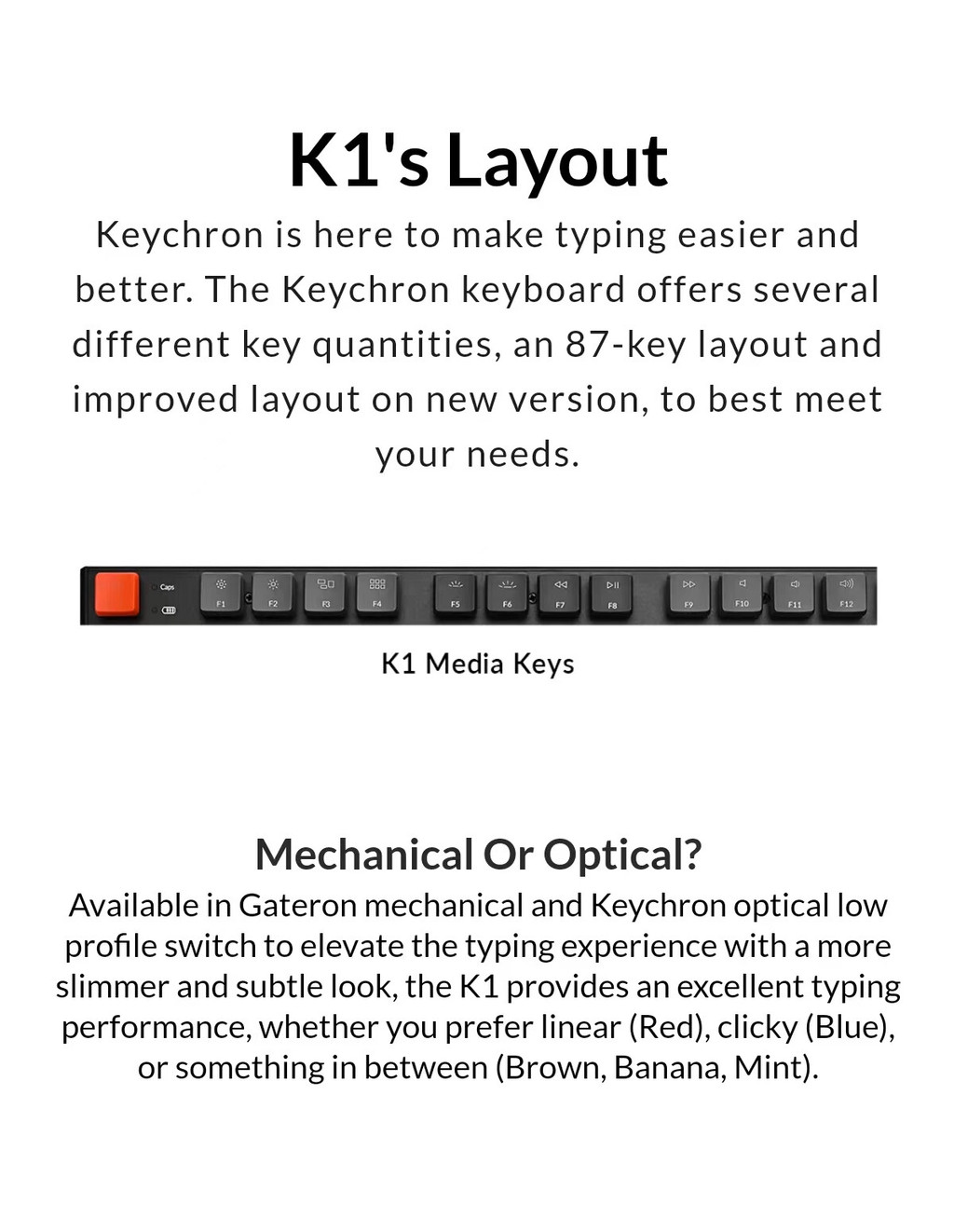 [Up to 30% Off] Keychron K1 Wireless Mechanical Keyboard V5 | Low ...