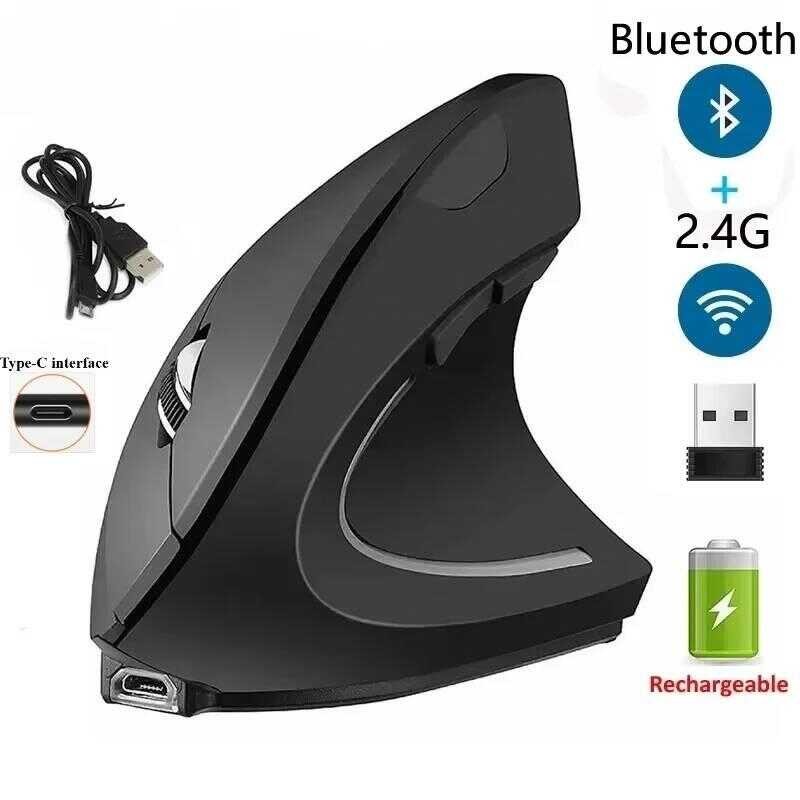 Dual Mode Bluetooth 2.4G Vertical Mouse Ergonomic Gaming Wireless ...