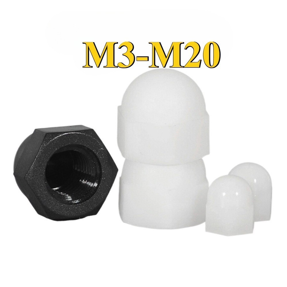 [RL] M3-M12 Nylon Cap Nut Hex Acorn Nuts Insulated Dome Nut Plastic ...
