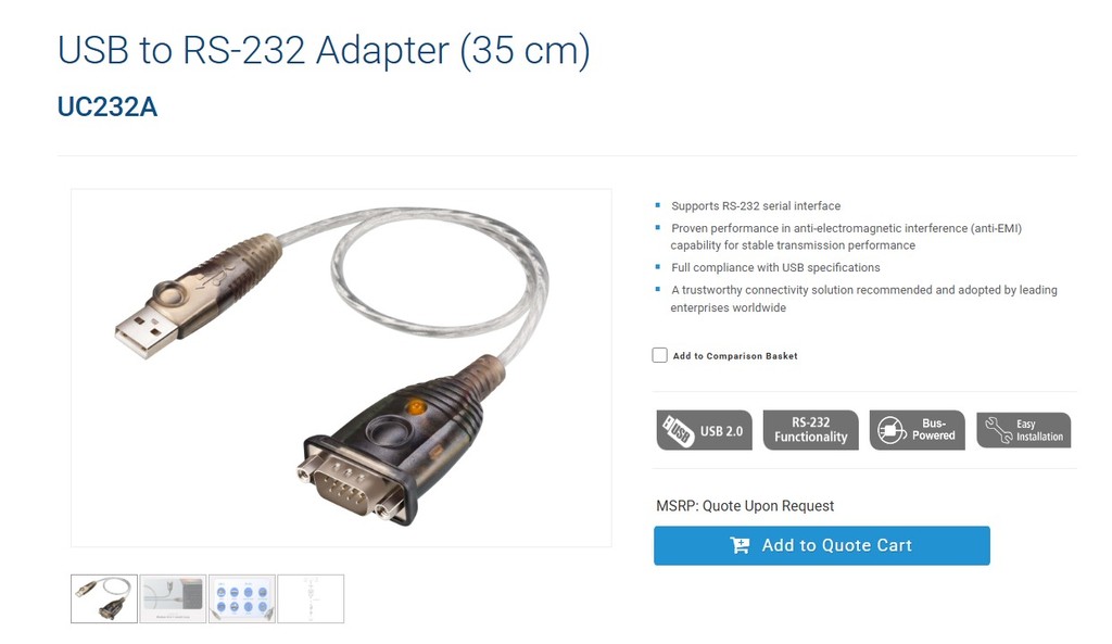 Aten Cable Converter USB to RS232 RS-232 UC232A UC232 Serial Port ...