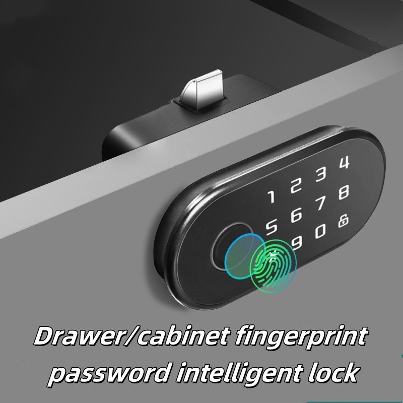 Office Desk Fingerprint Drawer Password Lock Smart Sensor Cabinet Lock ...