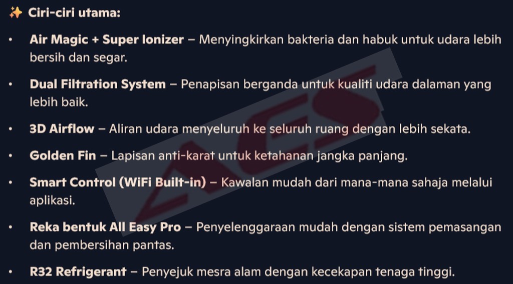 🛠️ MIDEA 5⭐ All Easy Pro MSEPB 3.0HP 2.5HP 2HP 1.5HP 1HP Penyaman Udara Inverter / Smart Control ...