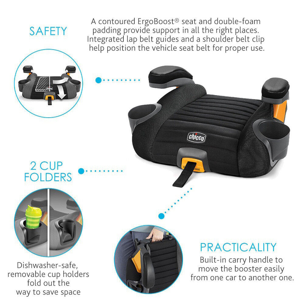 Chicco GoFit Plus Booster Car Seat Backless Booster Car Seat (22-36kg ...
