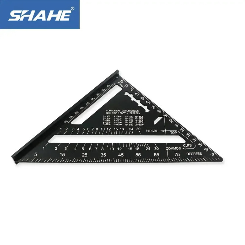 7 Inch Triangle Ruler Black Triangle Ruler Rafter Square Protractor ...