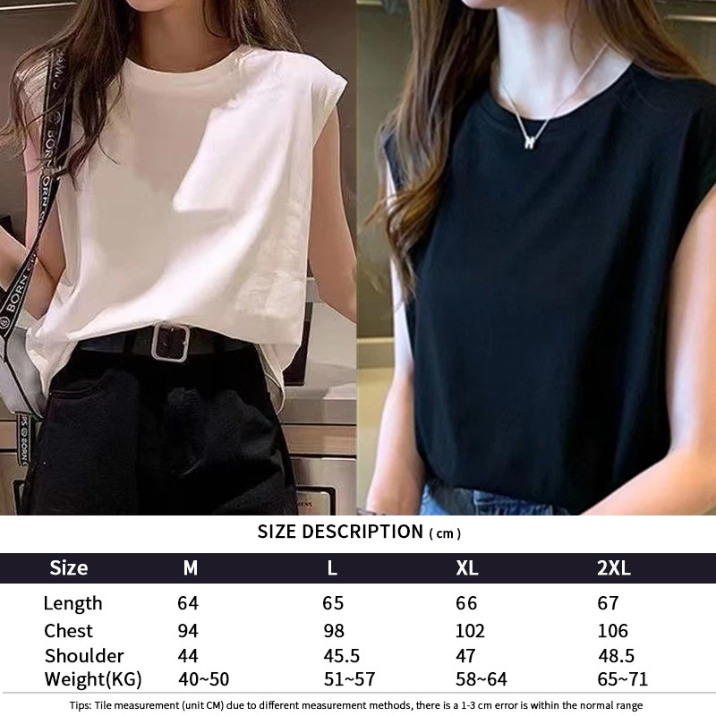 Muuv-It Baju Tanpa Lengan Wanita Tank Top Basic Slim Fit Korean Cotton ...