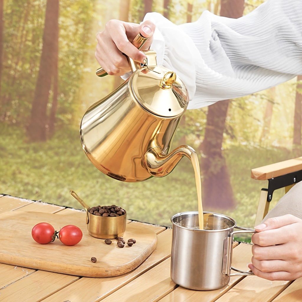 Golden Stainless Steel Outdoor Kettle with Detachable Washable Filter ...