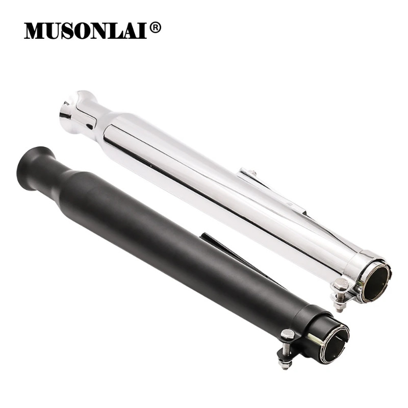 540MM Motorcycle Retro Tail Exhaust Muffler Pipe With Reducer For ...