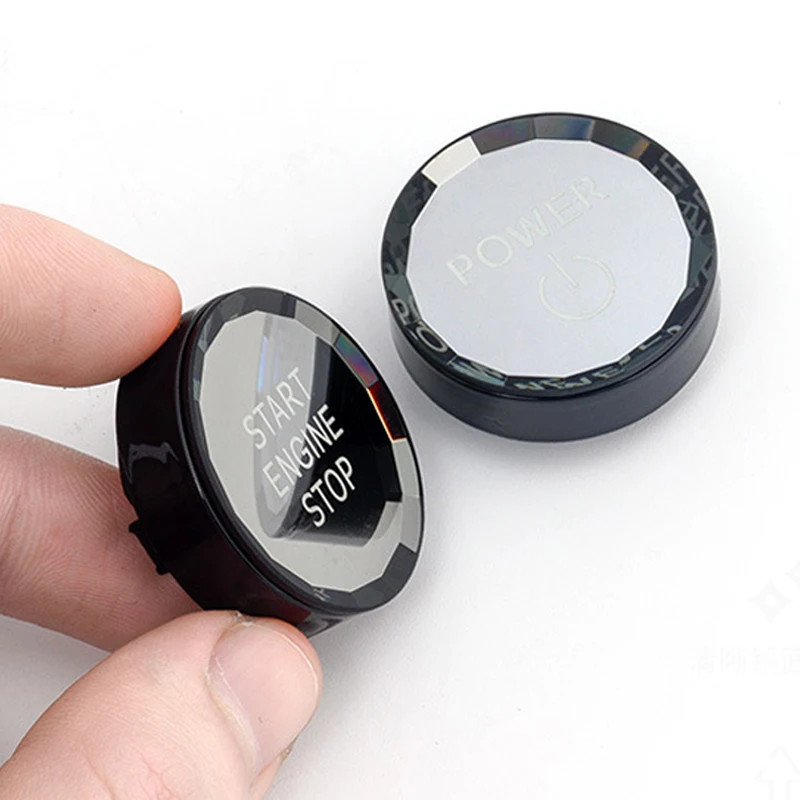 Car Crystal Engine Start Stop Switch Button ABS Cover Ignition Button ...