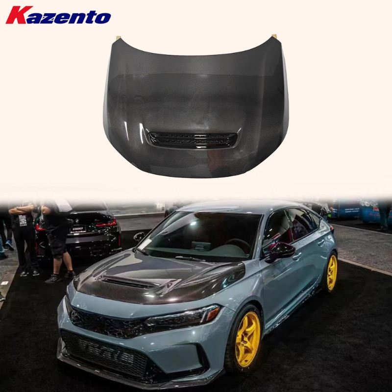 For Honda Civic Type R FL5 2022-2024 Carbon Fiber V1 Style Vented Hood ...