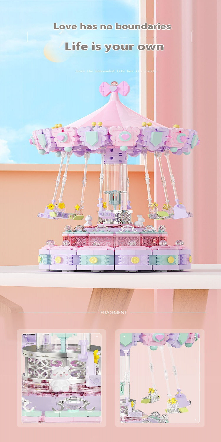 DIY Music Box Craft Kit - Rotating Carousel and Ferris Wheel Design for ...
