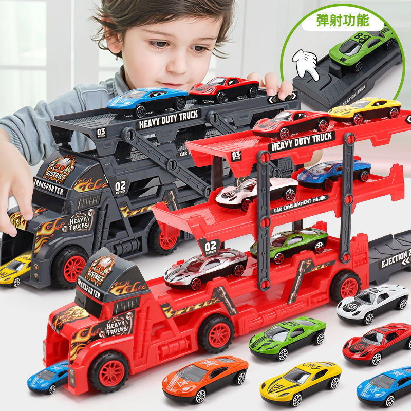 7 in1 Toys Truck For Boys Garage Car Truck with Cars Model 3-layer ...
