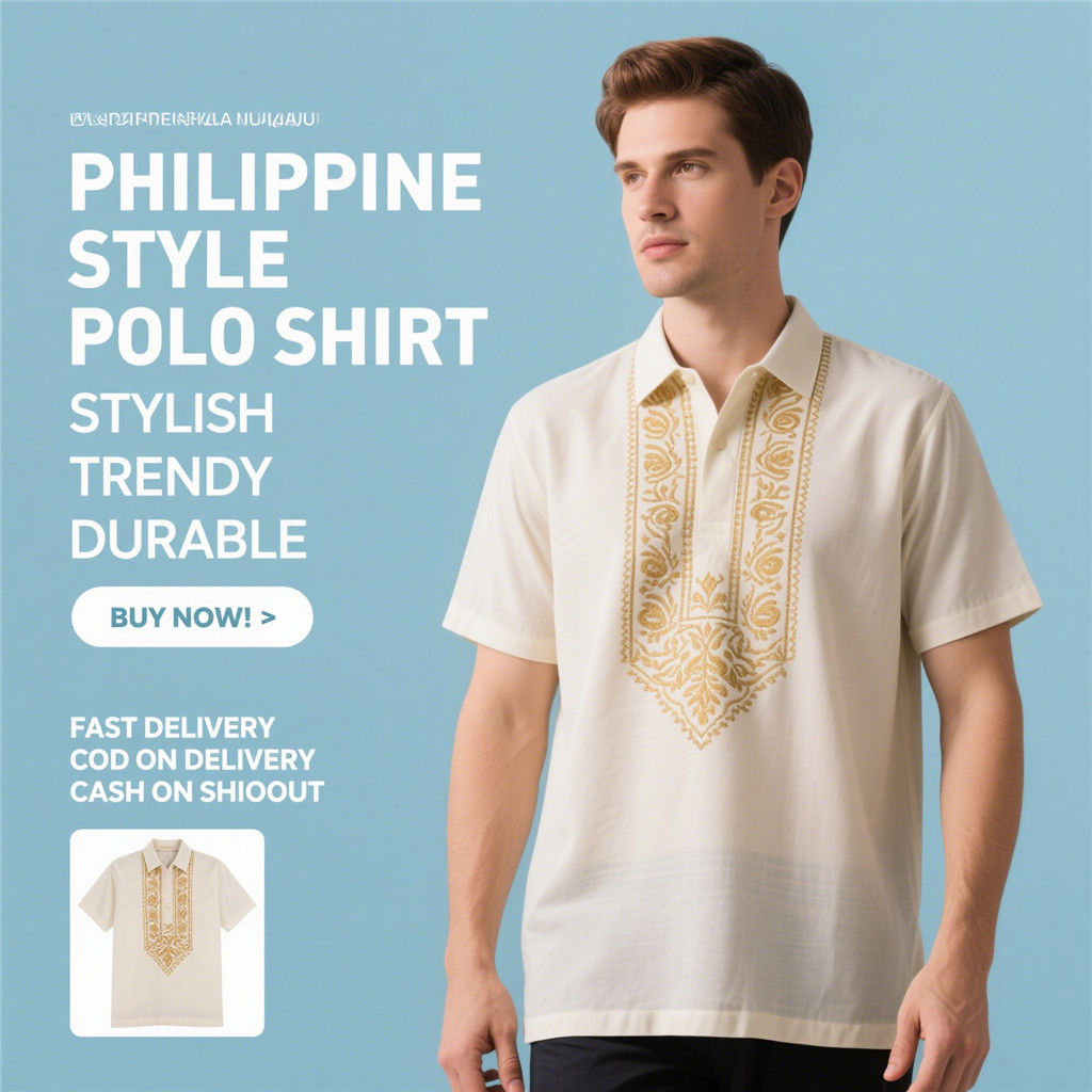new modern polo barong Pinya Jusilyn Polo Barong Short Sleeves Full ...