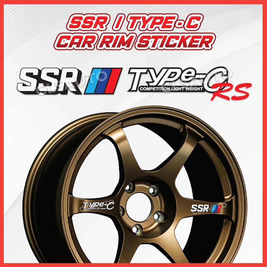 STICKER SSR SPORT RIM TYPE C RS [4 PCS] Accessories Automotive ...